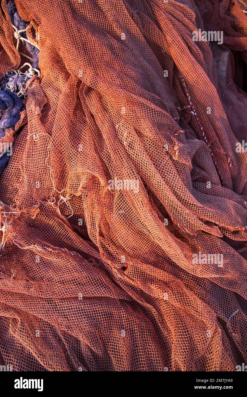 Red traditional fishing net Texture background Stock Photo - Alamy