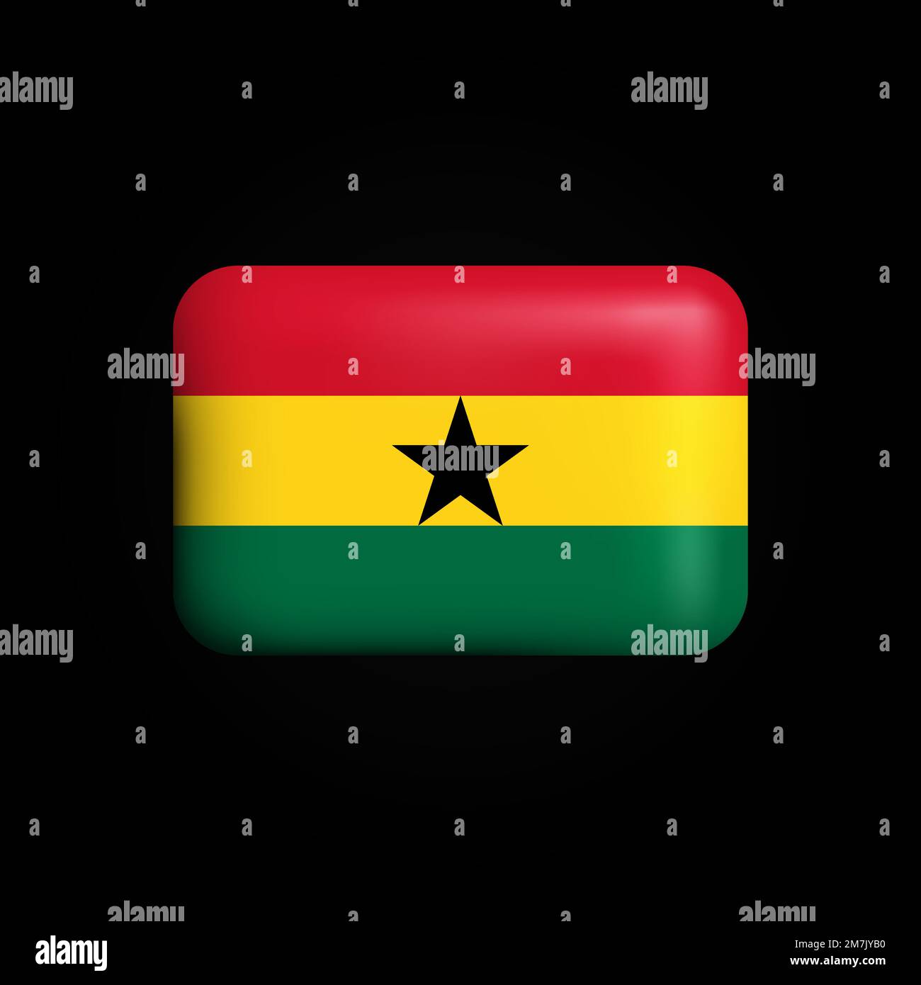 Ghana Flag 3D Icon. National Flag of Ghana. Vector illustration Stock ...
