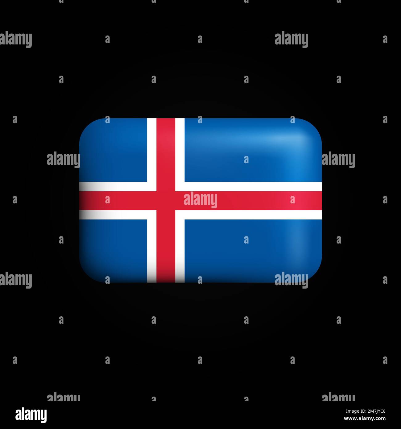 Iceland Flag 3D Icon. National Flag of Iceland. Vector illustration ...