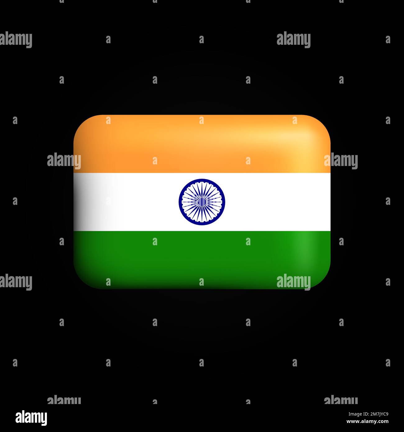 India Flag 3D Icon. National Flag of India. Vector illustration Stock ...