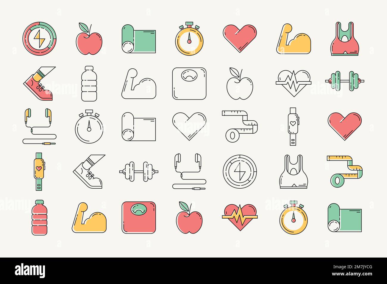 Fitness design elements vector set Stock Vector Image & Art - Alamy