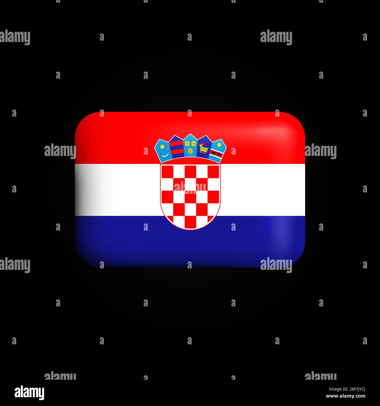 Croatia Flag 3D Icon. National Flag of Croatia. Vector illustration ...