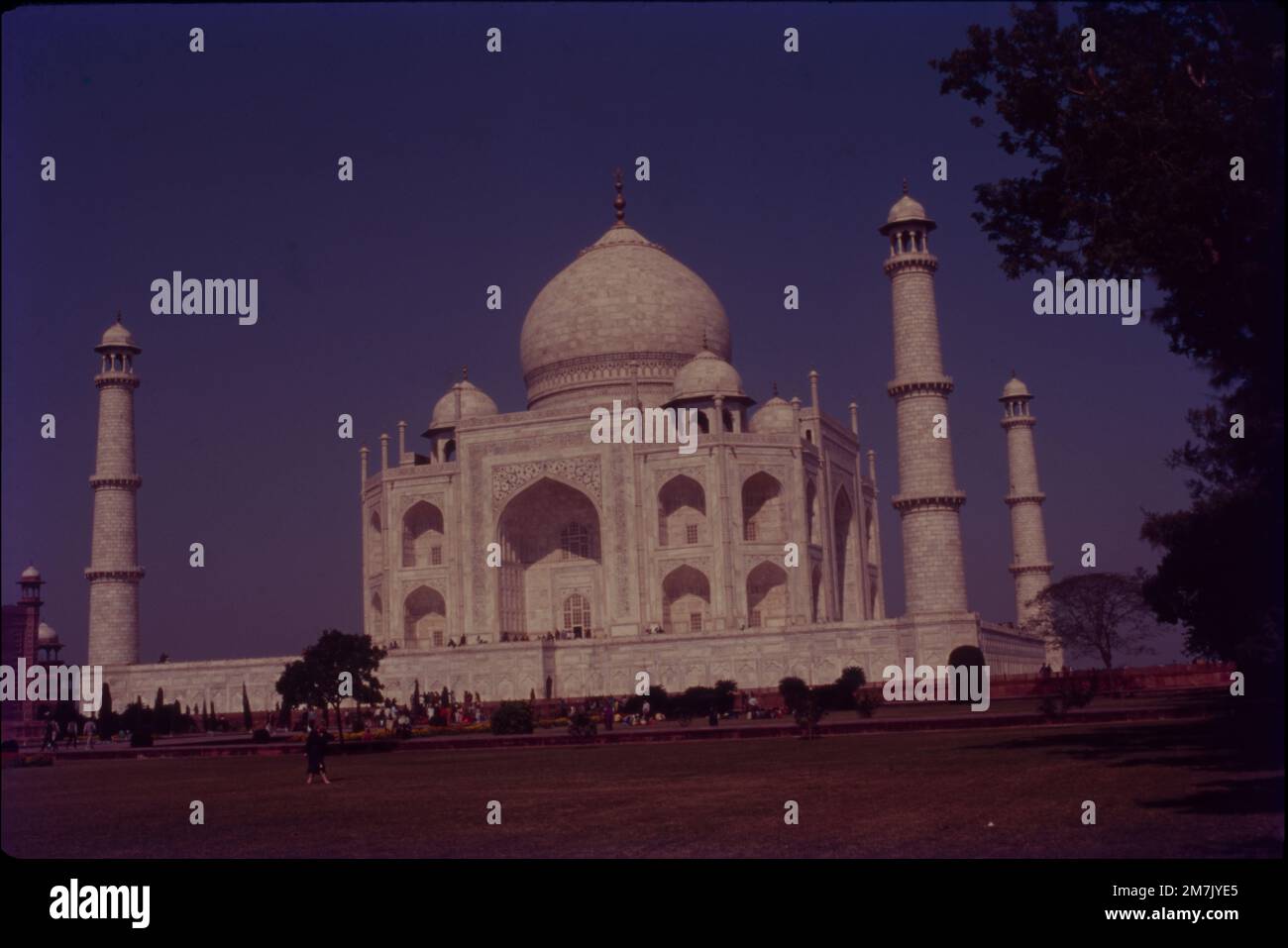The Taj Mahal is an Islamic ivory-white marble mausoleum on the right ...