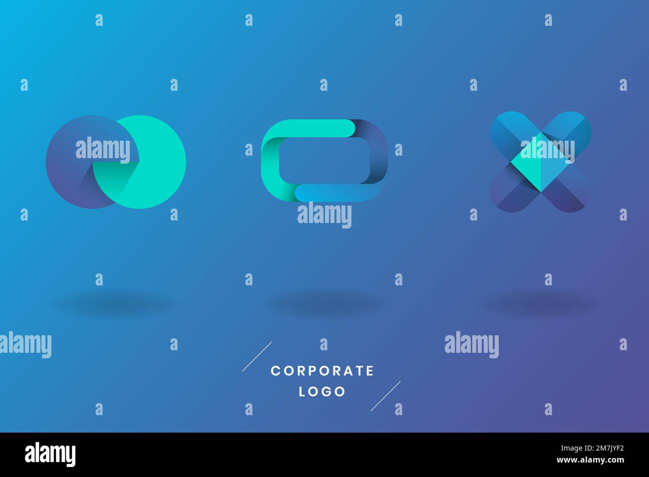 Blue turquoise logo design vector set Stock Vector Image & Art - Alamy