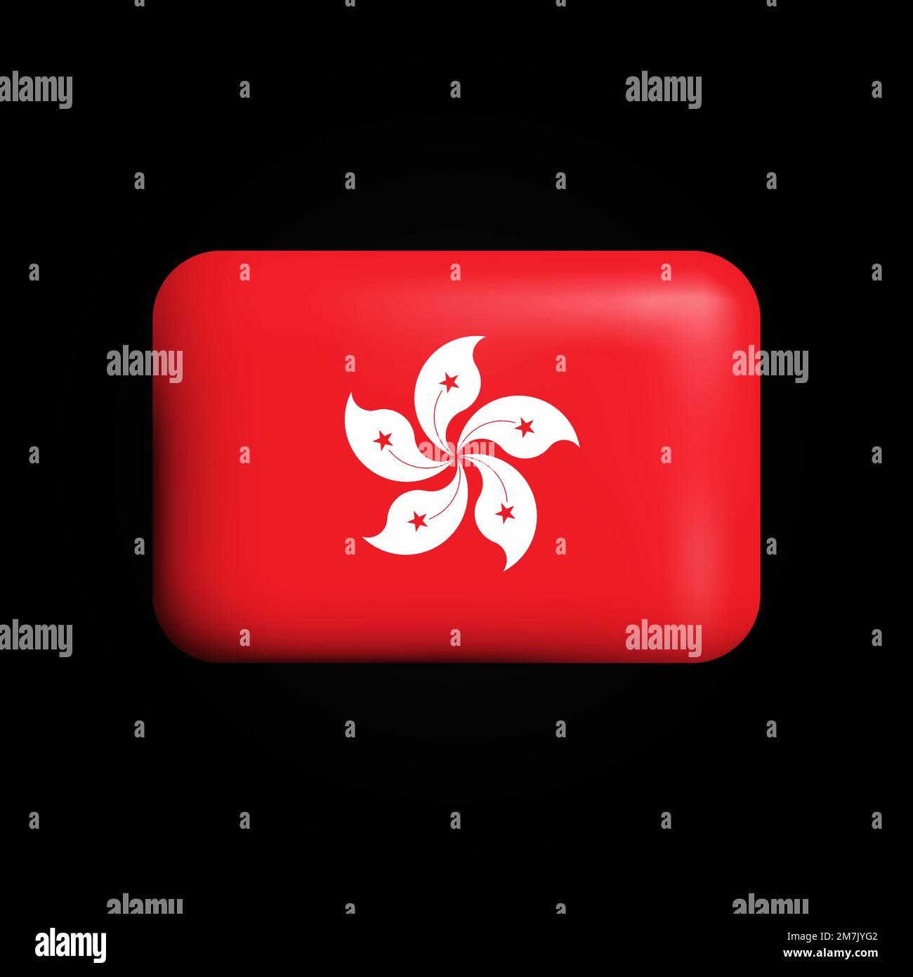 Hong Kong Flag 3D Icon. National Flag of Hong Kong. Vector illustration ...
