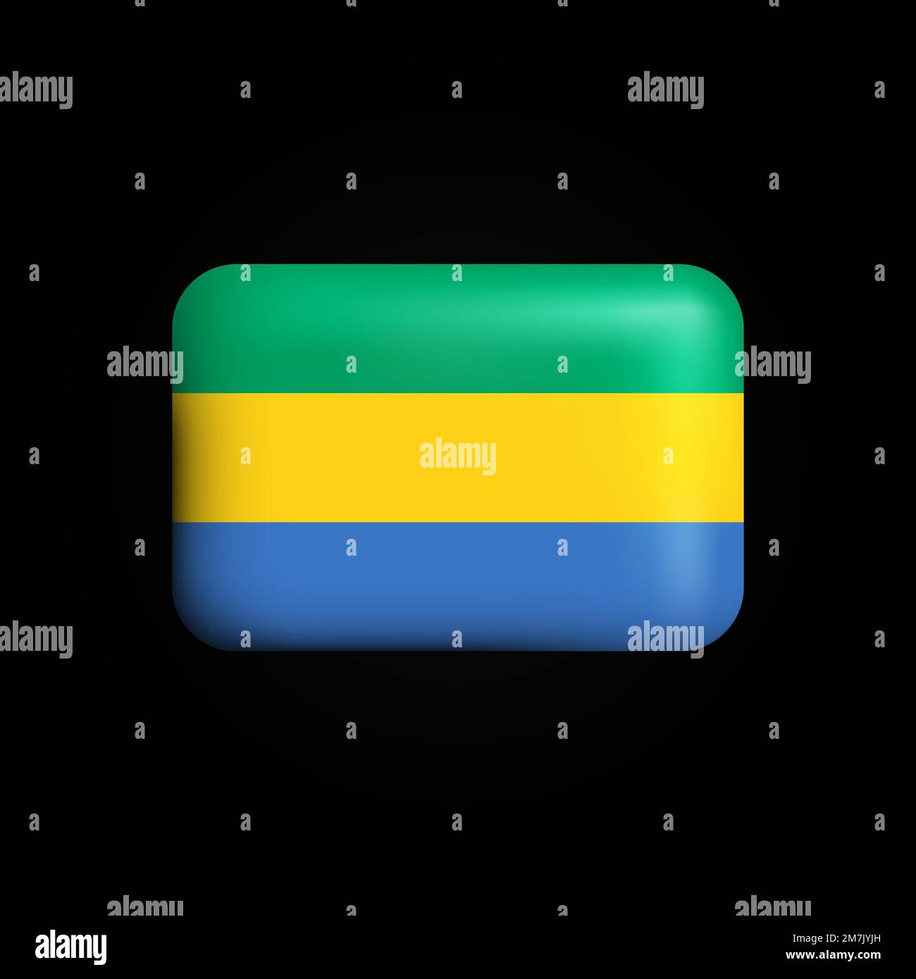 Gabon Flag 3D Icon. National Flag of Gabon. Vector illustration Stock ...