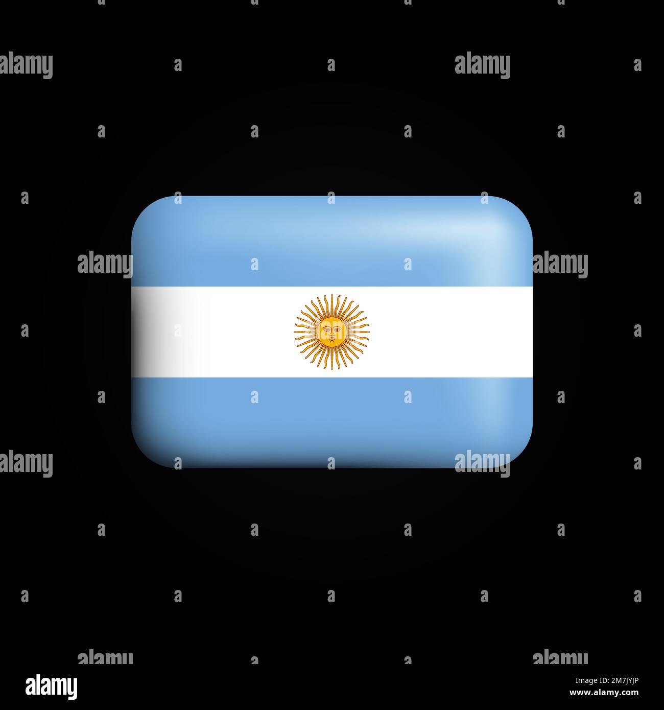 Argentina Flag 3D Icon. National Flag of Argentina. Vector illustration ...