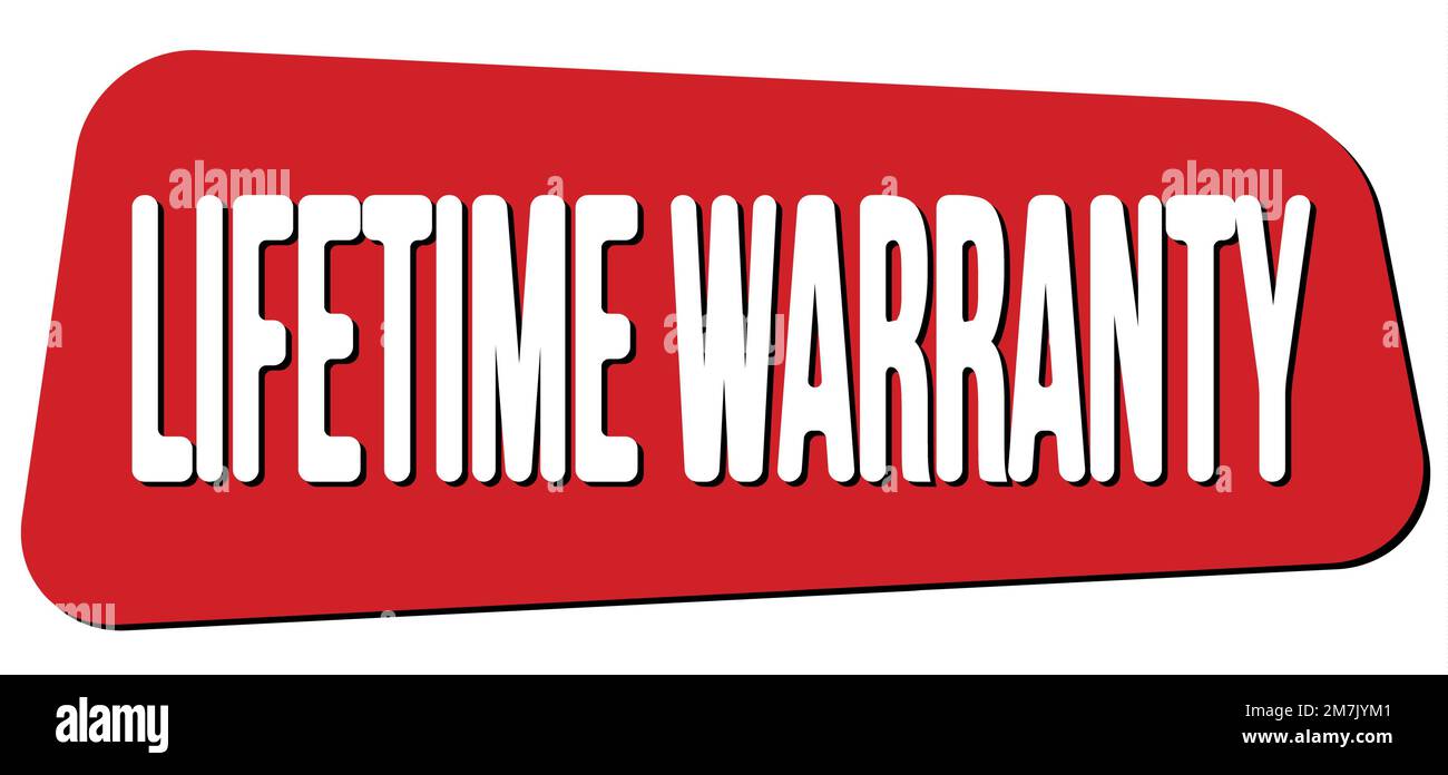 LIFETIME WARRANTY text written on red trapeze stamp sign Stock Photo ...