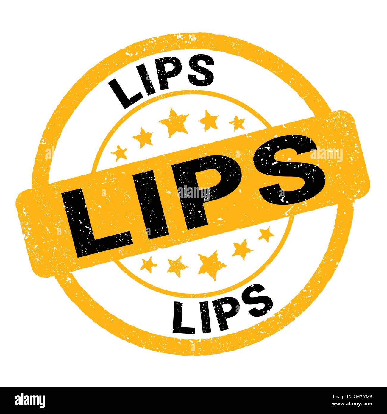 LIPS text written on yellow-black grungy stamp sign Stock Photo - Alamy