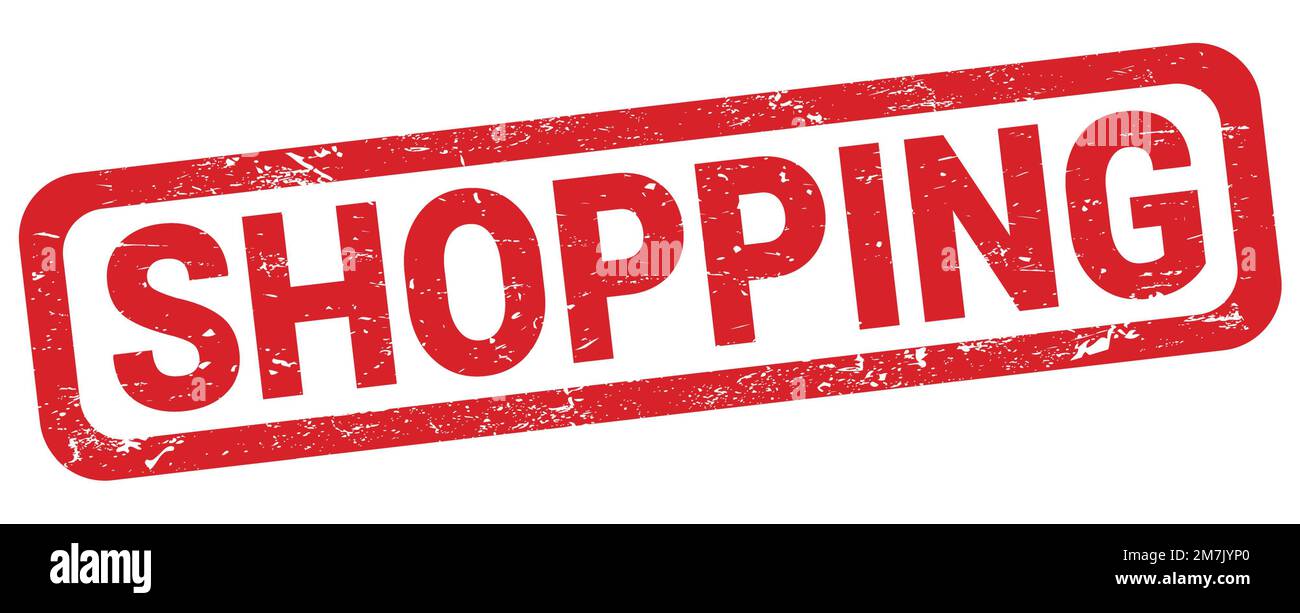 SHOPPING text written on red rectangle stamp sign Stock Photo - Alamy