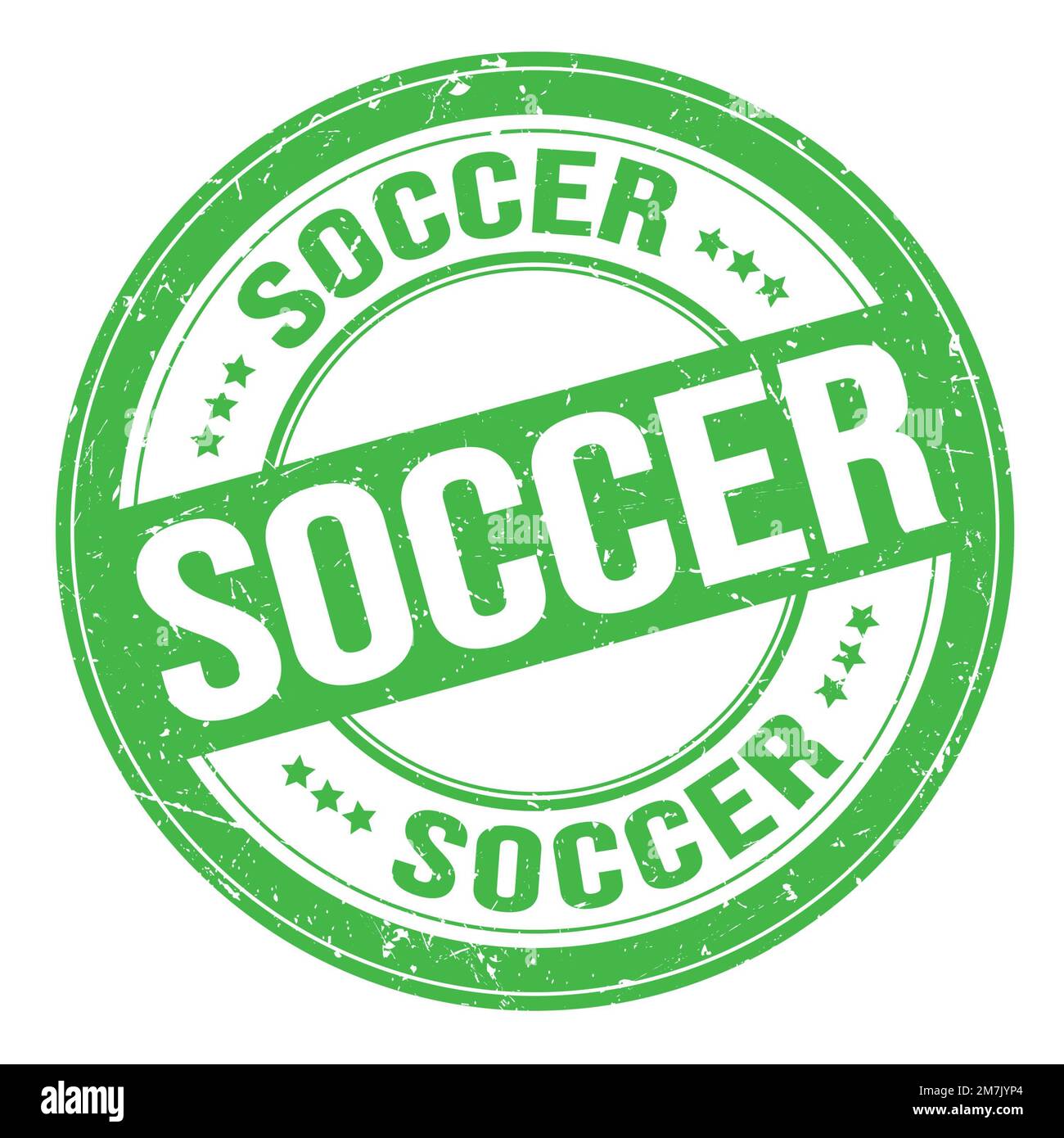 SOCCER text written on green round grungy stamp sign Stock Photo - Alamy