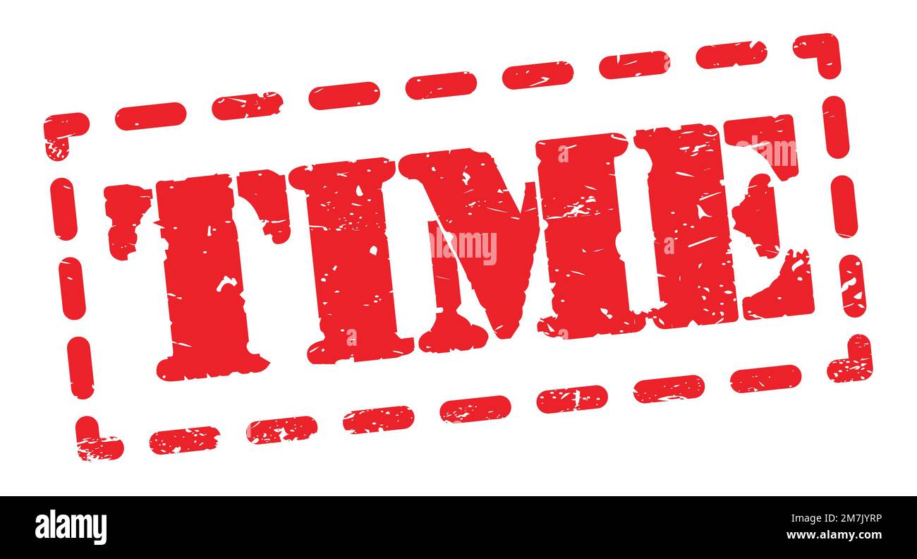 TIME text written on red dash stamp sign Stock Photo - Alamy