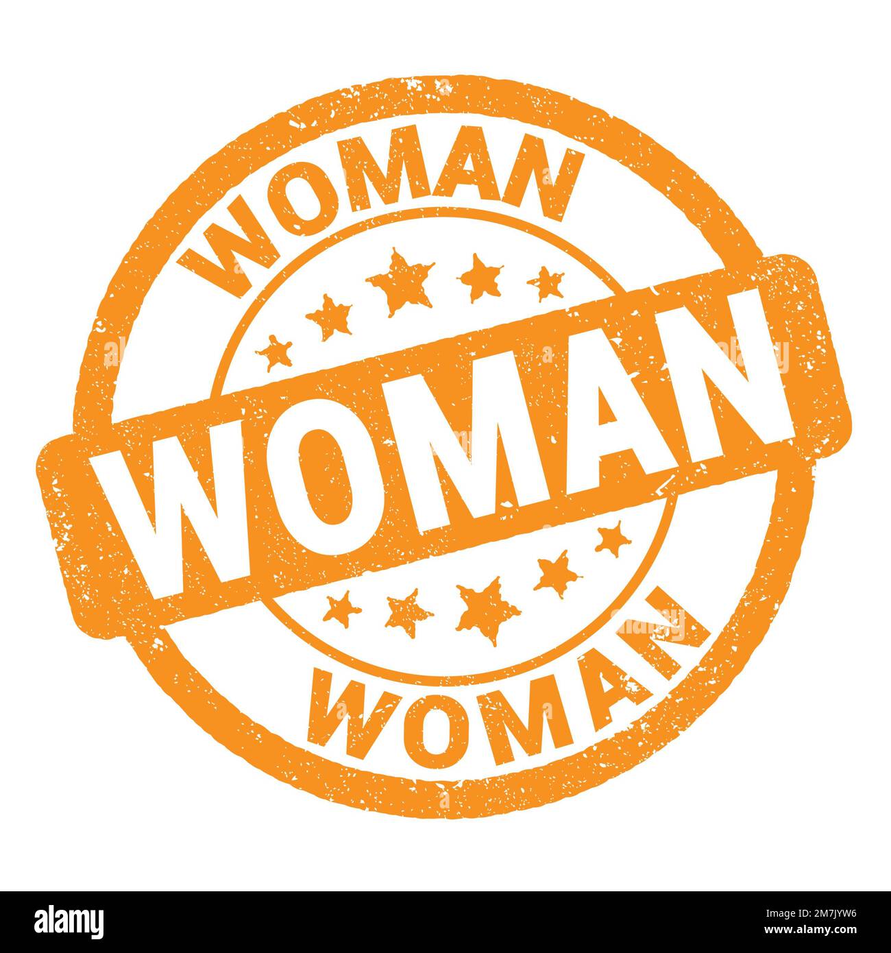 WOMAN text written on orange grungy stamp sign Stock Photo - Alamy