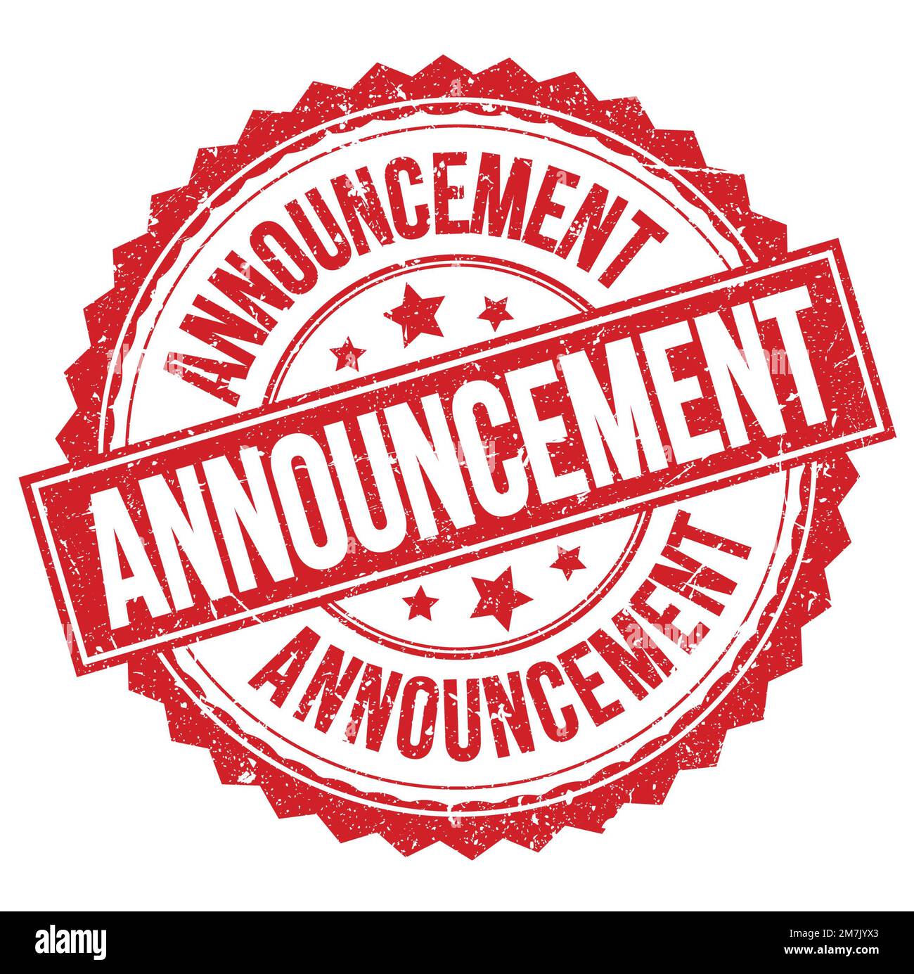 ANNOUNCEMENT text written on red round stamp sign Stock Photo - Alamy