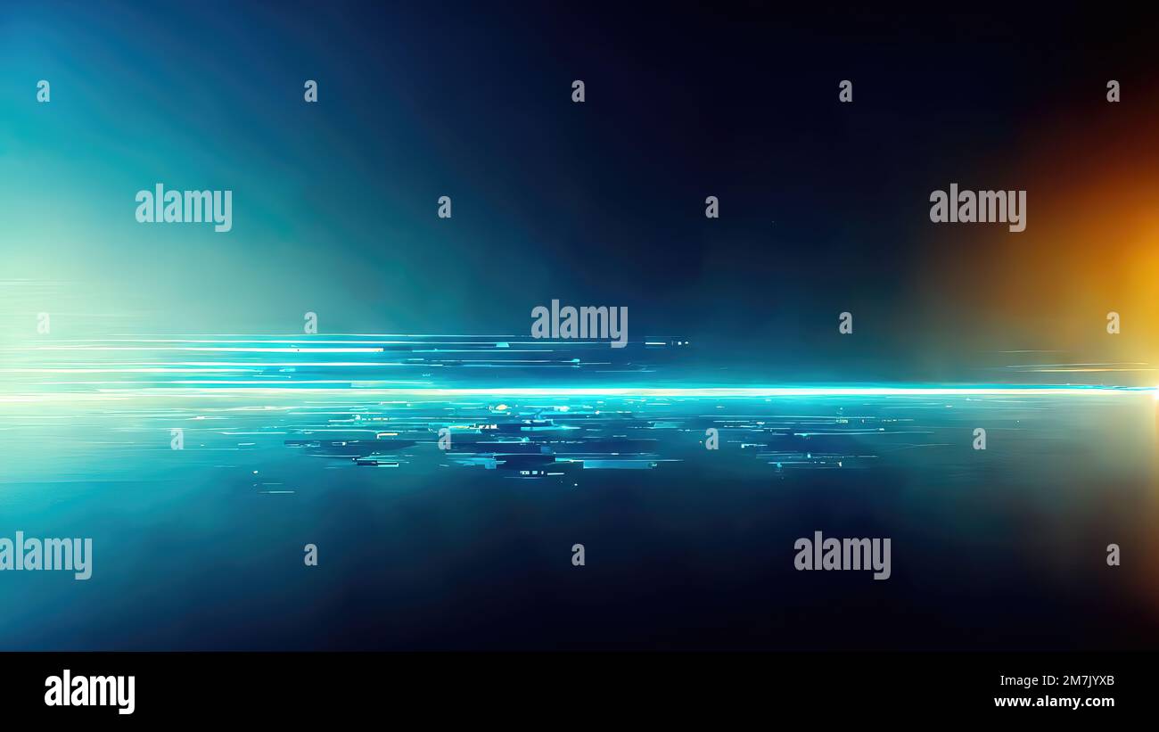 Teal-and-orange horizontal lines luminous abstract, Elegant, dramatic ...