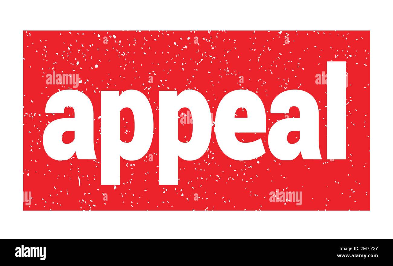 appeal text written on red grungy stamp sign Stock Photo - Alamy