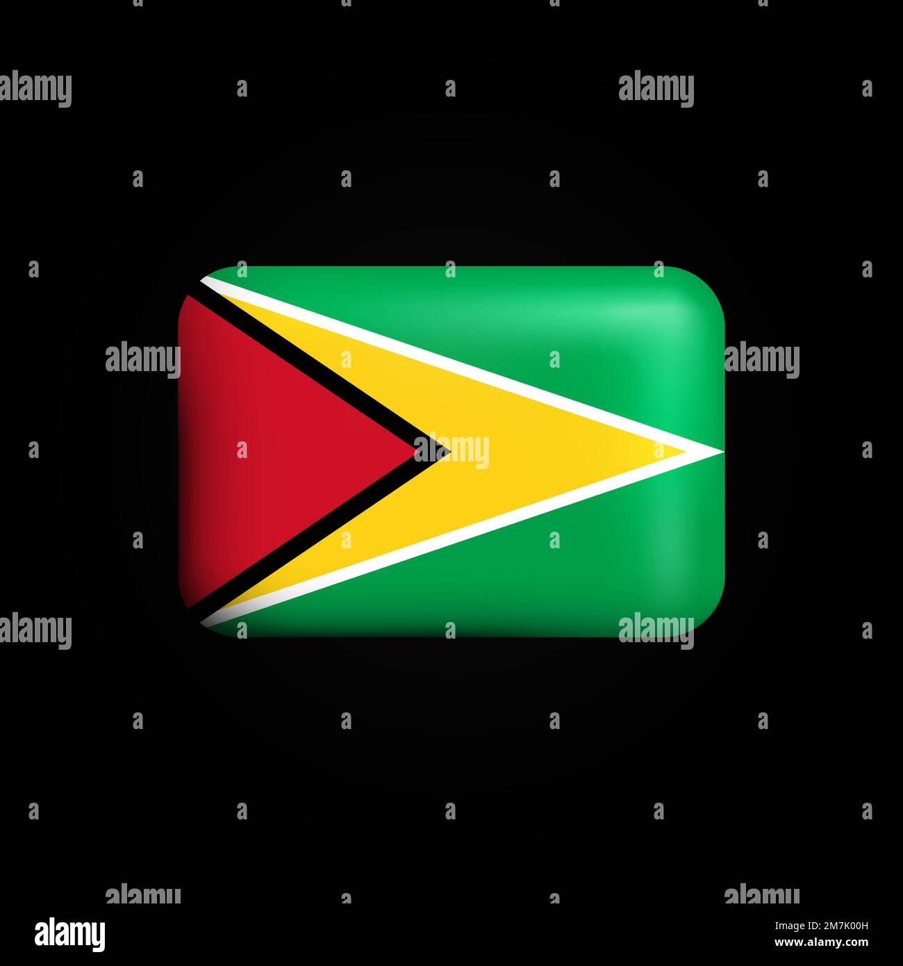 Guyana Flag 3D Icon. National Flag of Guyana. Vector illustration Stock Vector Image & Art - Alamy