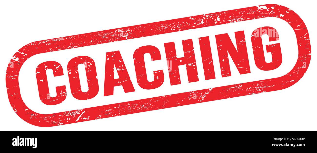 COACHING, text on red rectangle stamp sign Stock Photo - Alamy