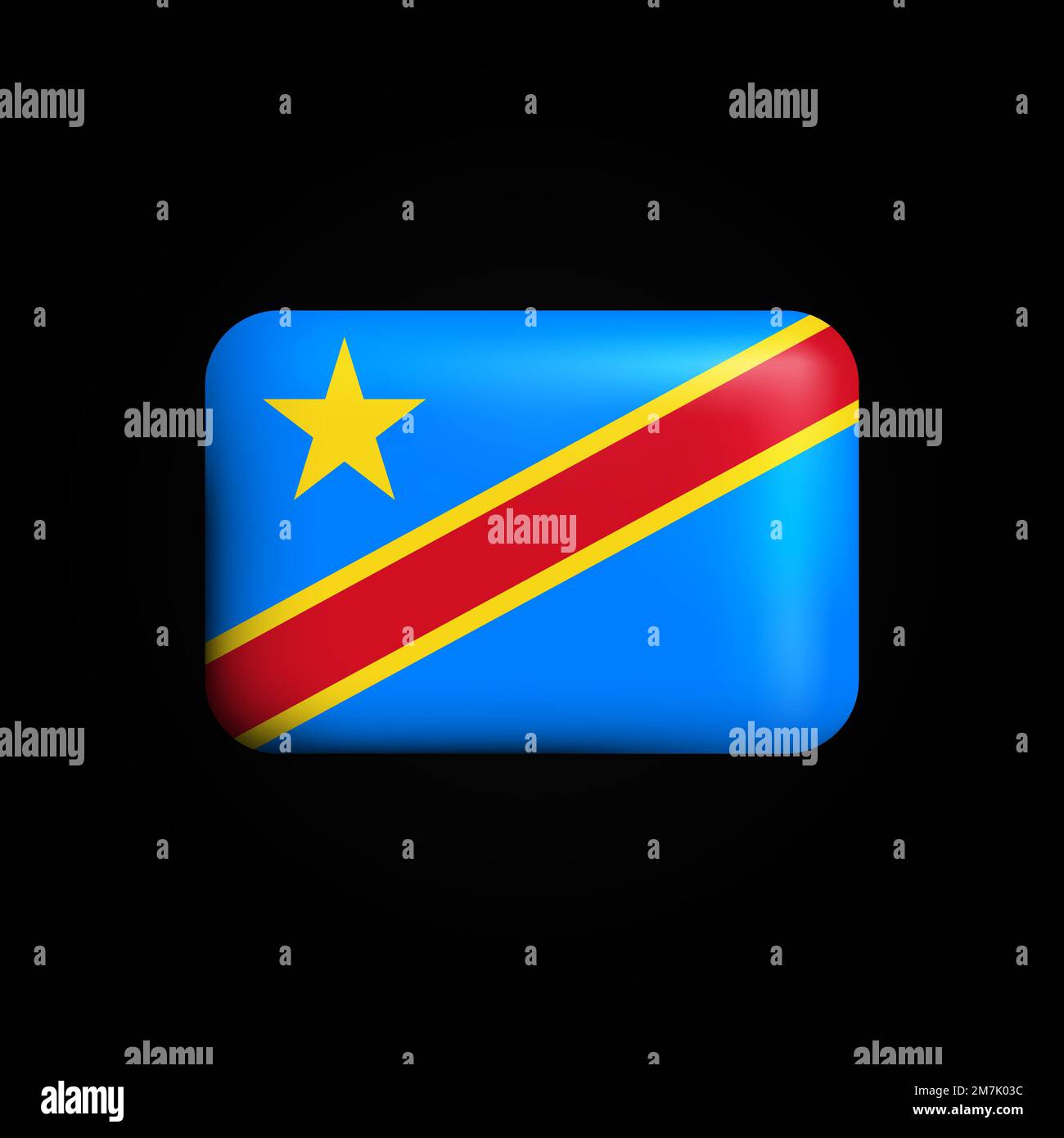 Democratic Republic Of The Congo Flag 3D Icon. National Flag of the ...