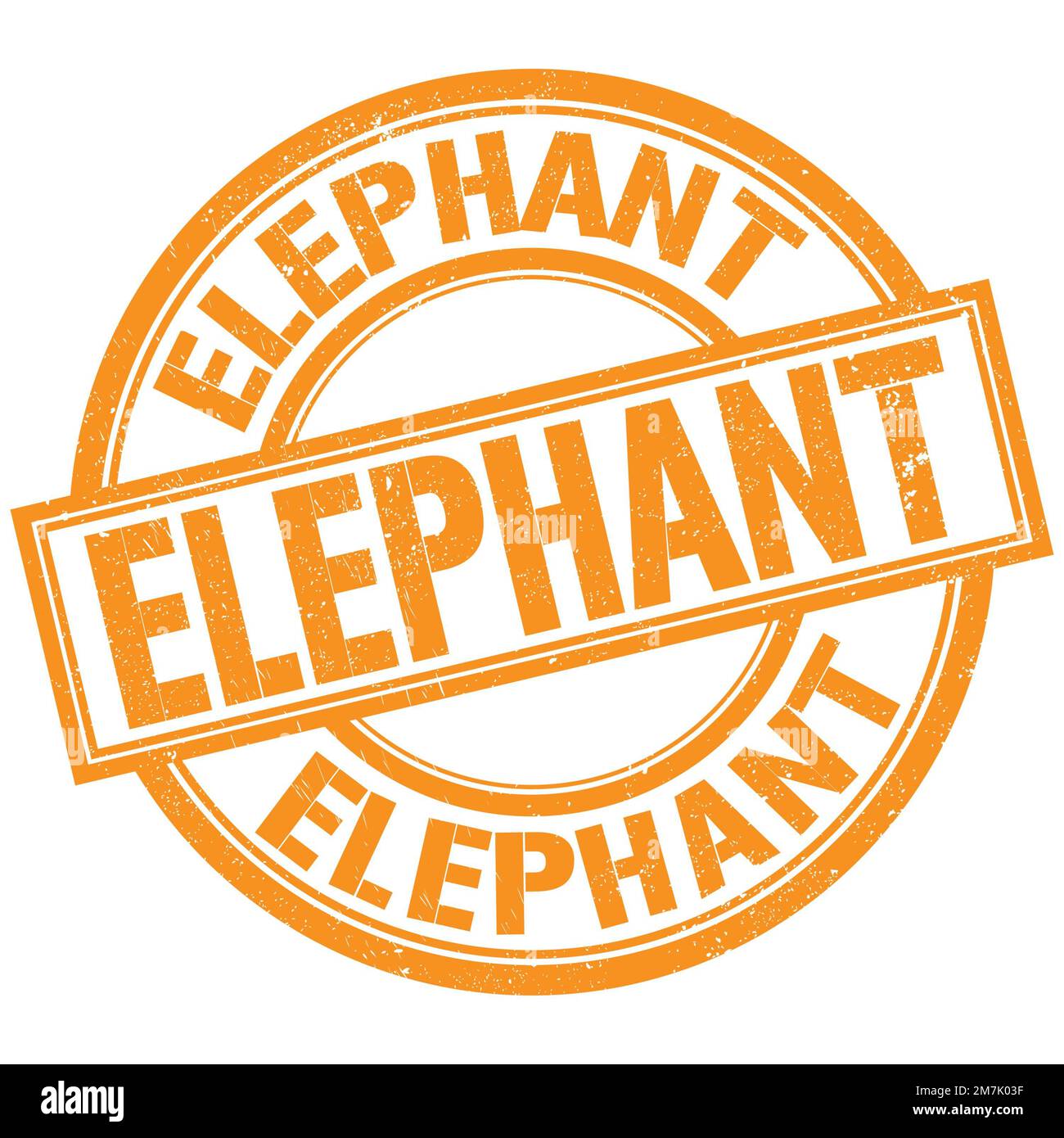 ELEPHANT text written word on orange round stamp sign Stock Photo - Alamy
