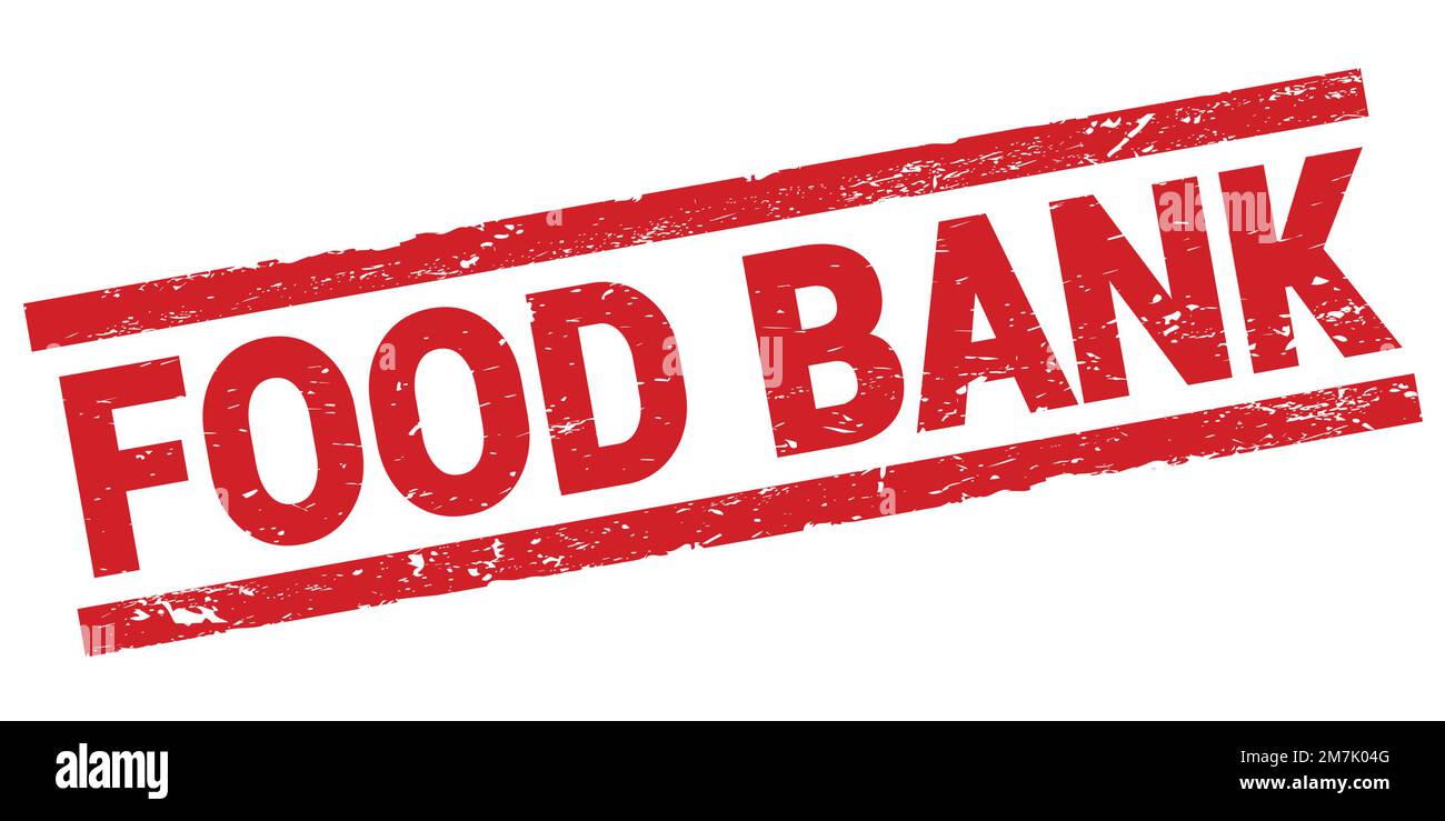 FOOD BANK text written on red rectangle stamp sign Stock Photo - Alamy