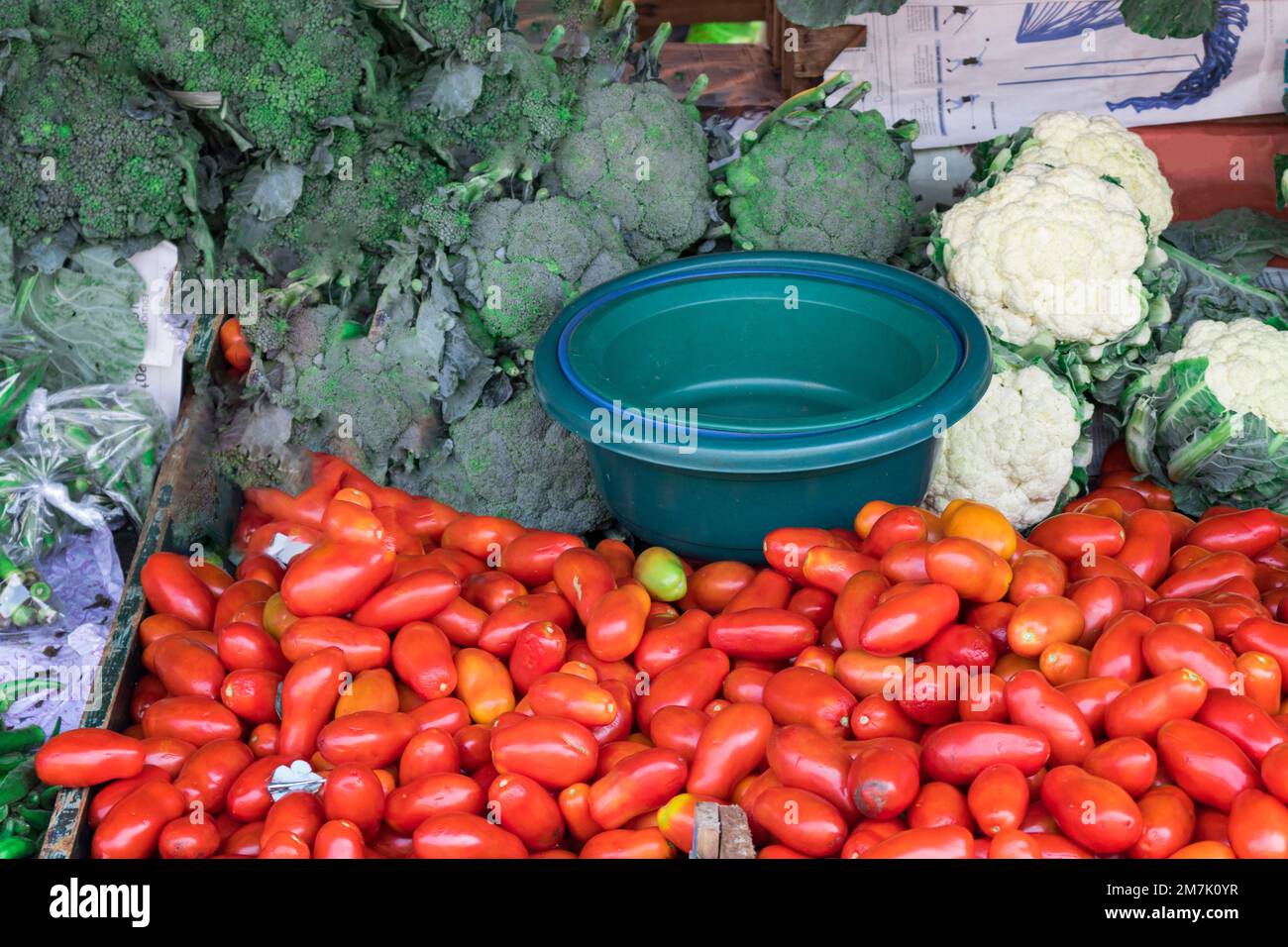Free Fair Street Market Stall With Cauliflower and Tomato. Traditional ...