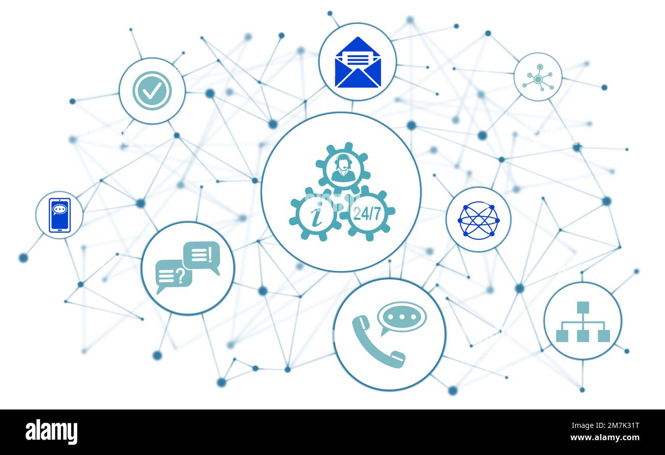 Concept of customer service with connected icons Stock Photo - Alamy