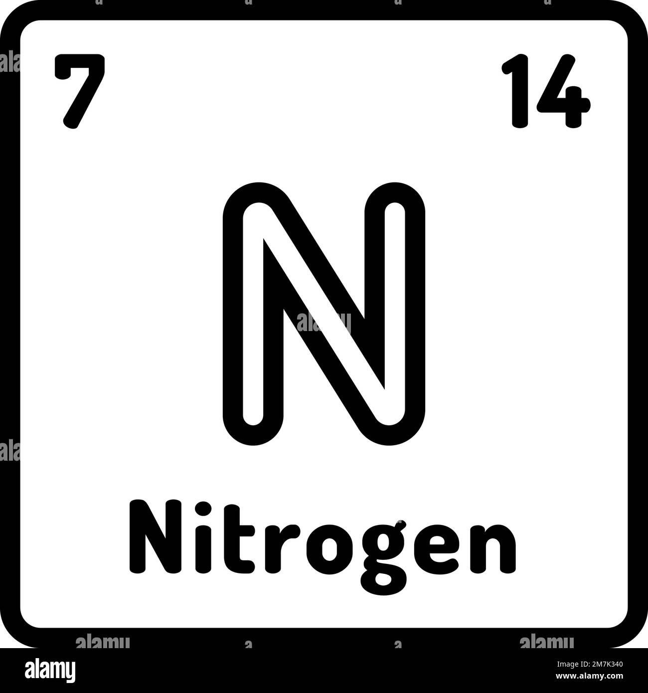 nitrogen chemical element line icon vector illustration Stock Vector ...