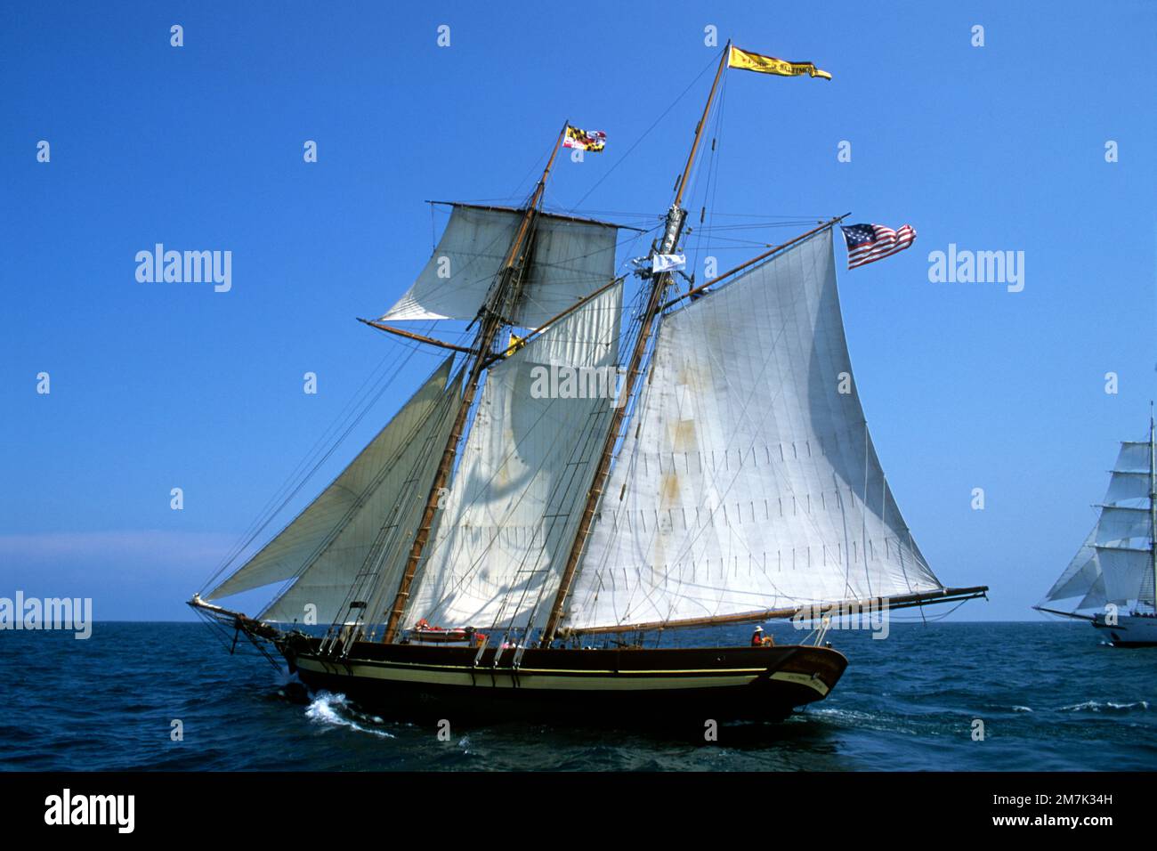 American topsail schooner Pride of Baltimore, Chicago race start, 2003 ...
