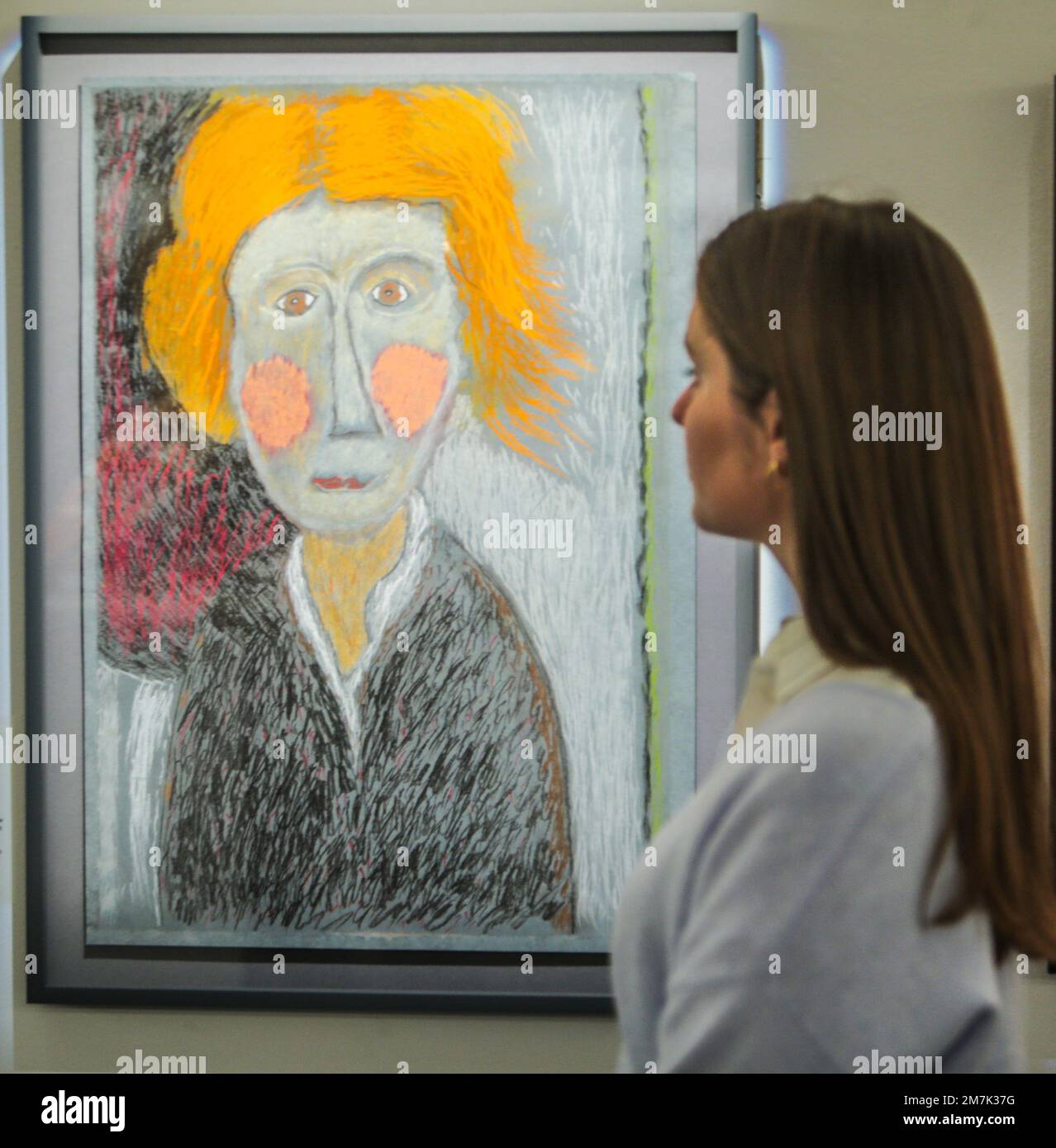 London UK 10 Jan 2023 Ginger Haired Lady by Annie Gutteridge This is ...