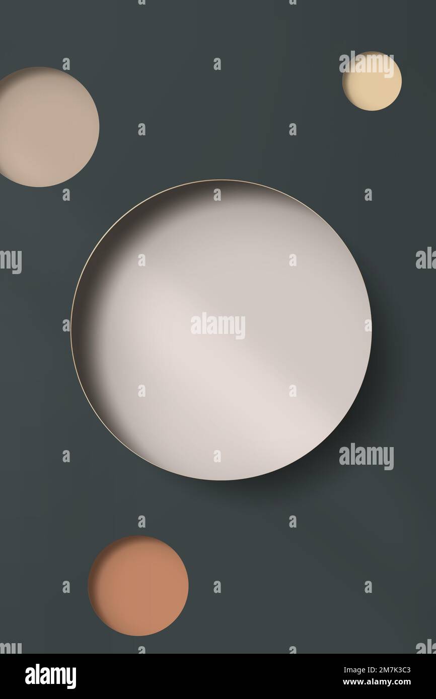 Colorful paper notched out round with drop shadow pattern background ...