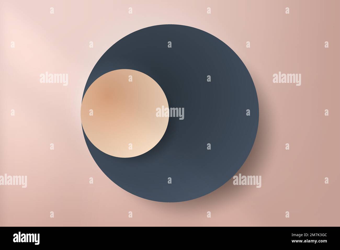 Colorful round paper cut with drop shadow on pale pink pattern ...