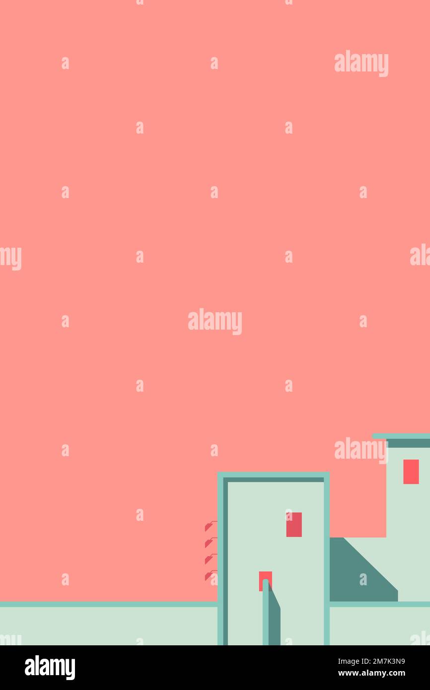 Minimal building on a peach background vector Stock Vector Image & Art ...