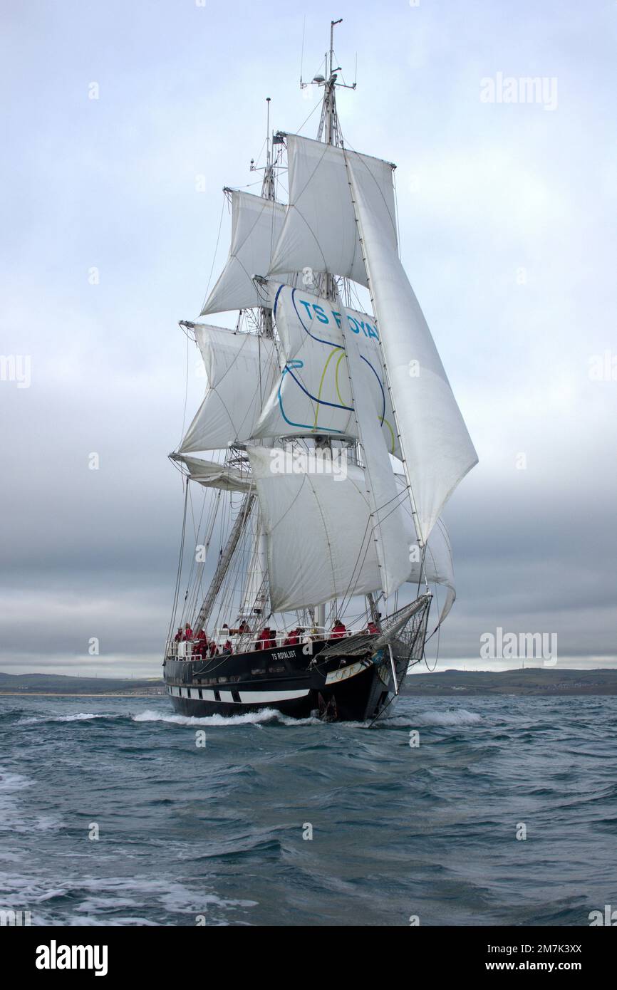 British Sea Cadet brig Royalist, Weymouth bay Stock Photo - Alamy