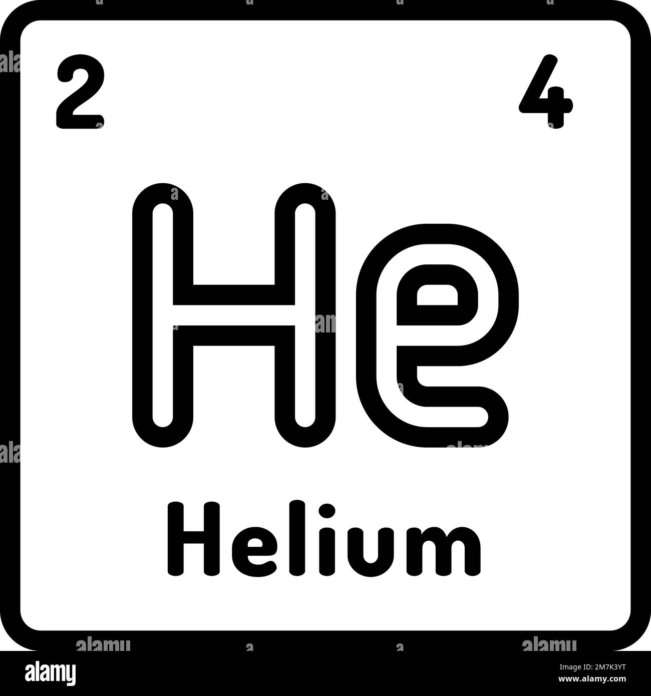 helium chemical element line icon vector illustration Stock Vector ...