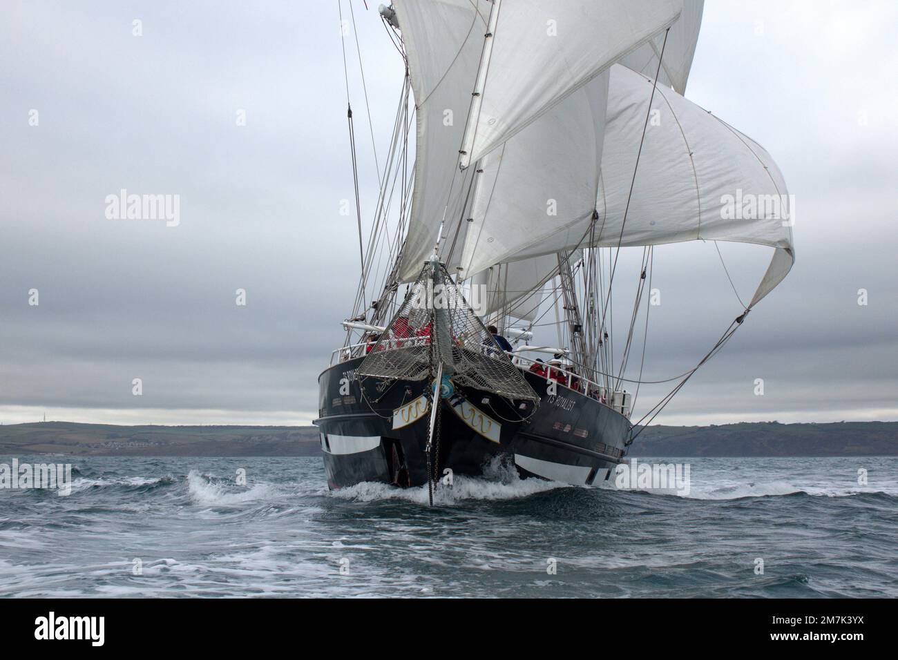 British Sea Cadet brig Royalist, Weymouth bay Stock Photo - Alamy