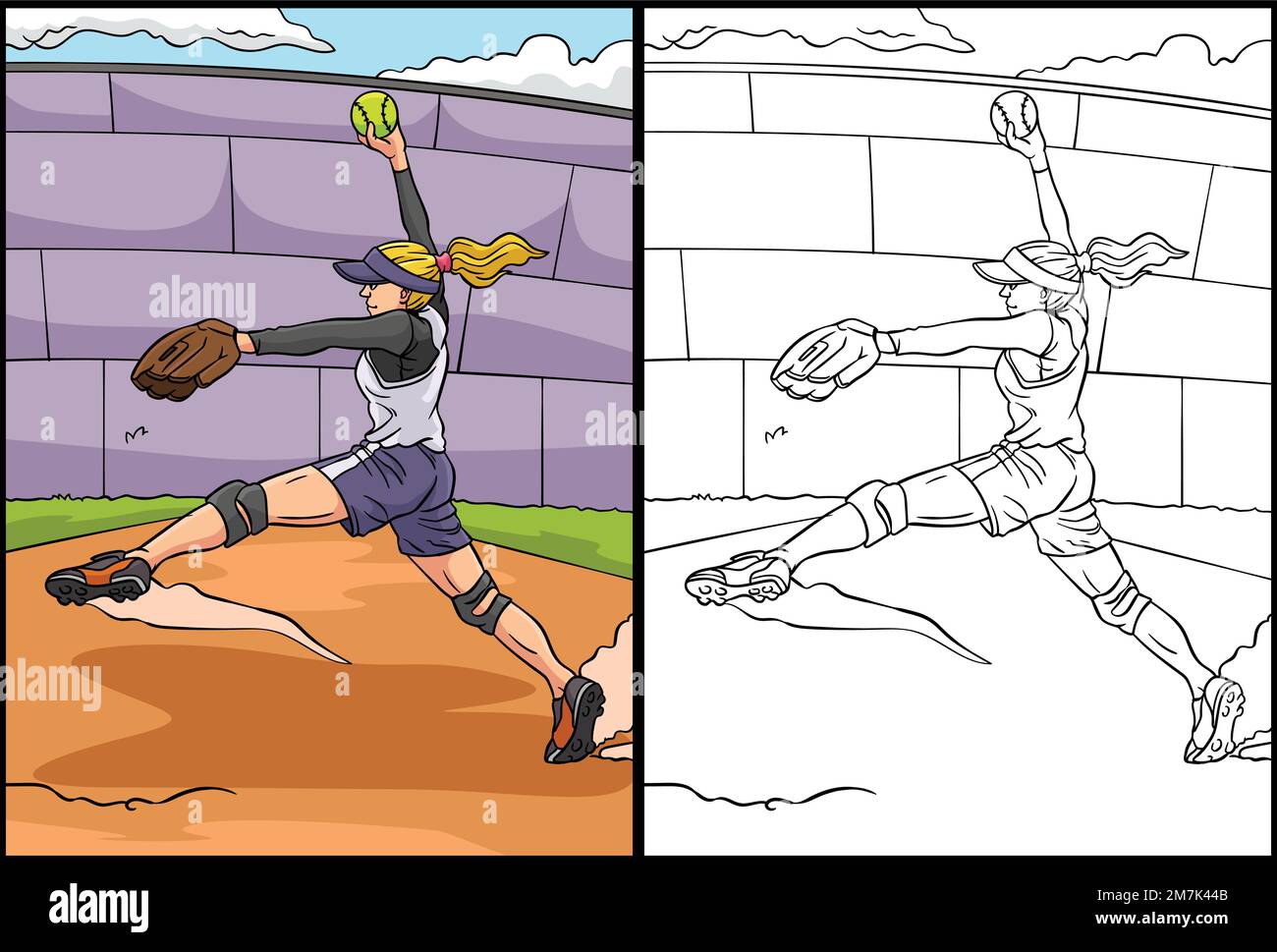Softball field illustration Stock Vector Images - Alamy