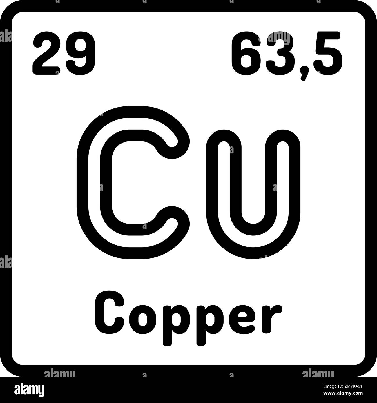 copper chemical element line icon vector illustration Stock Vector ...