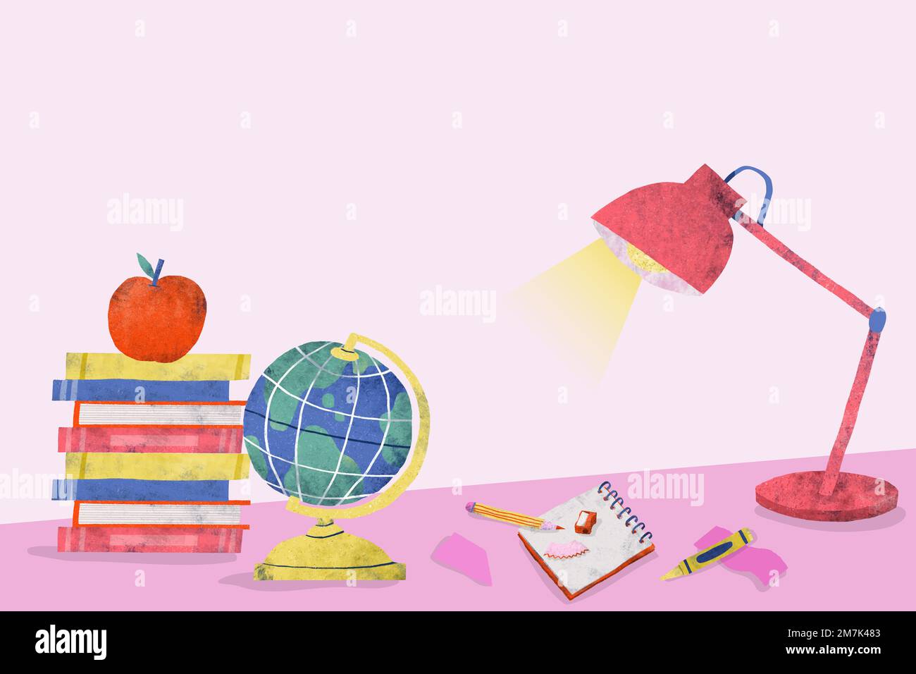 Pink back to school study table vector Stock Vector Image & Art - Alamy