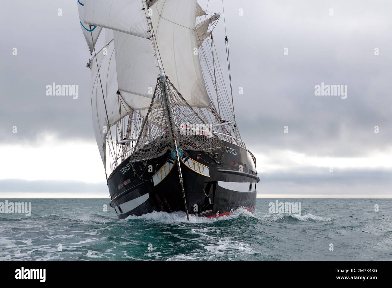 British Sea Cadet brig Royalist, Weymouth bay Stock Photo - Alamy