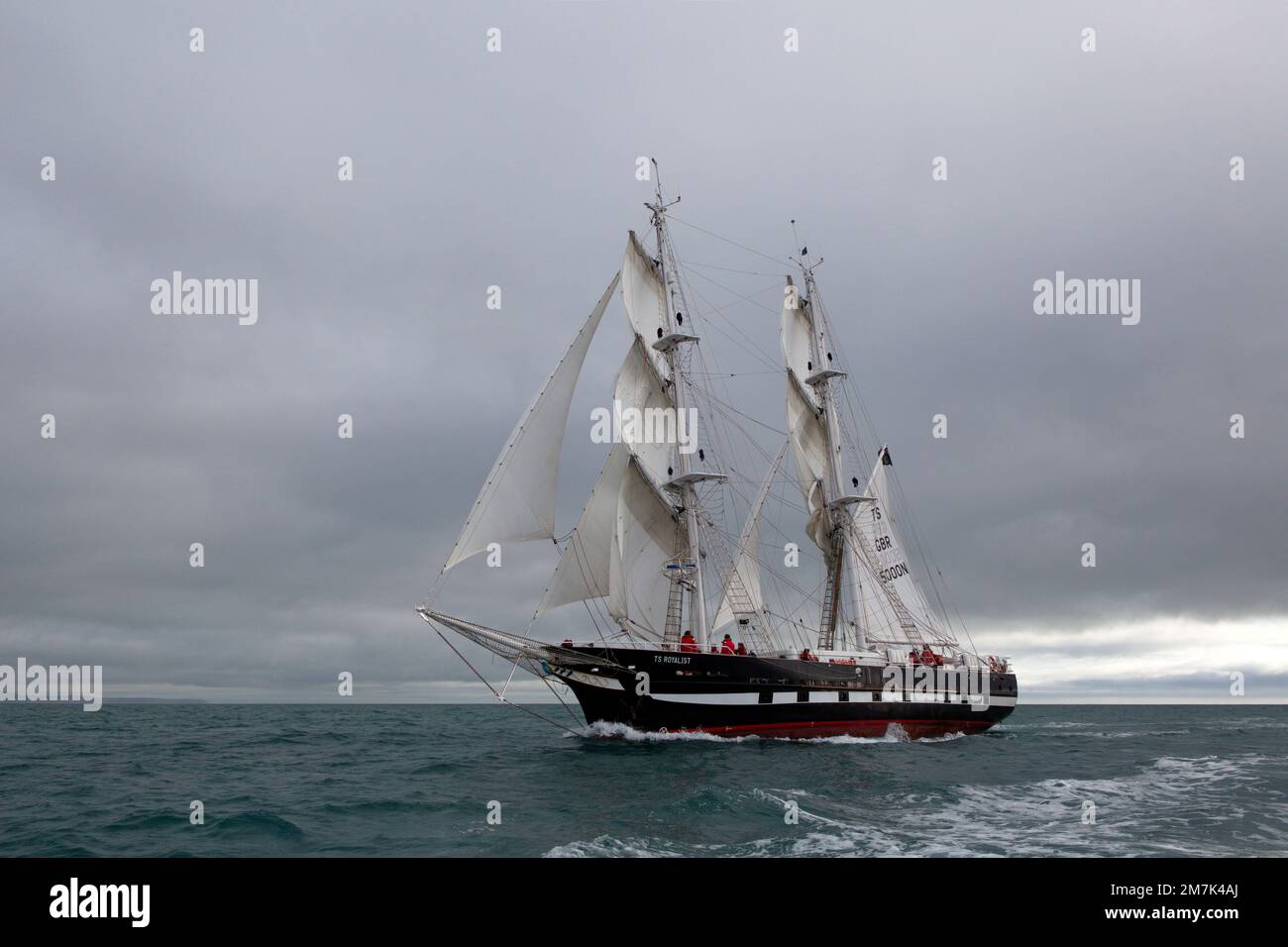 British Sea Cadet brig Royalist, Weymouth bay Stock Photo - Alamy