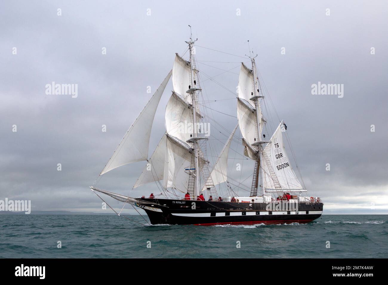 British Sea Cadet brig Royalist, Weymouth bay Stock Photo - Alamy