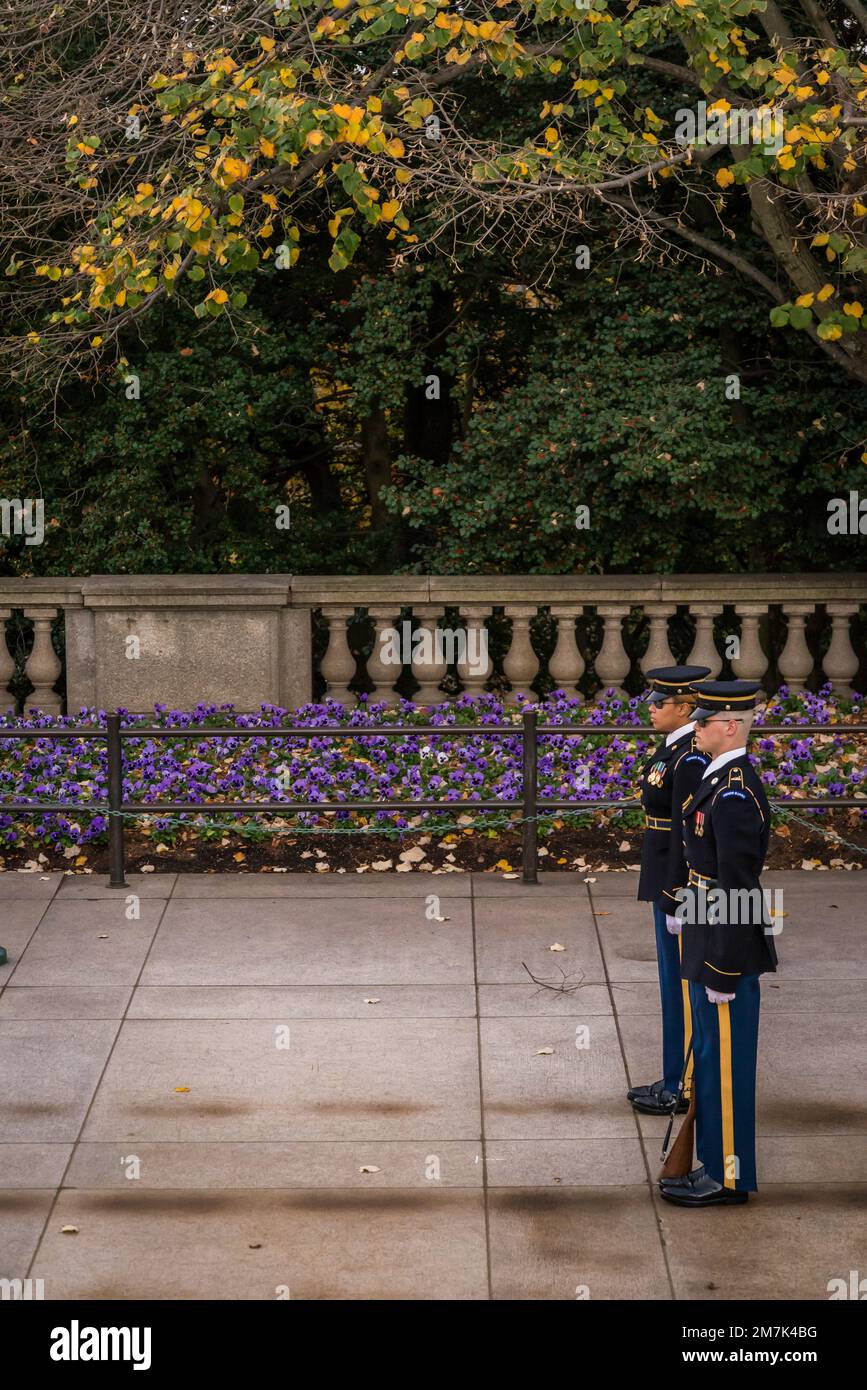 Changing of the Guard, the military guard at the Tomb of the Unknown ...
