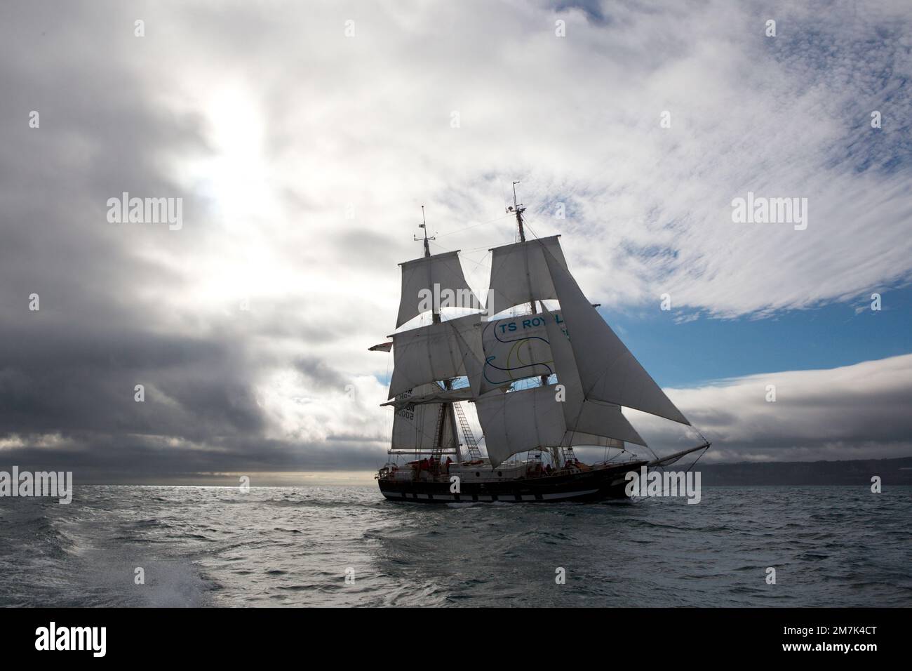 British Sea Cadet brig Royalist, Weymouth bay Stock Photo - Alamy