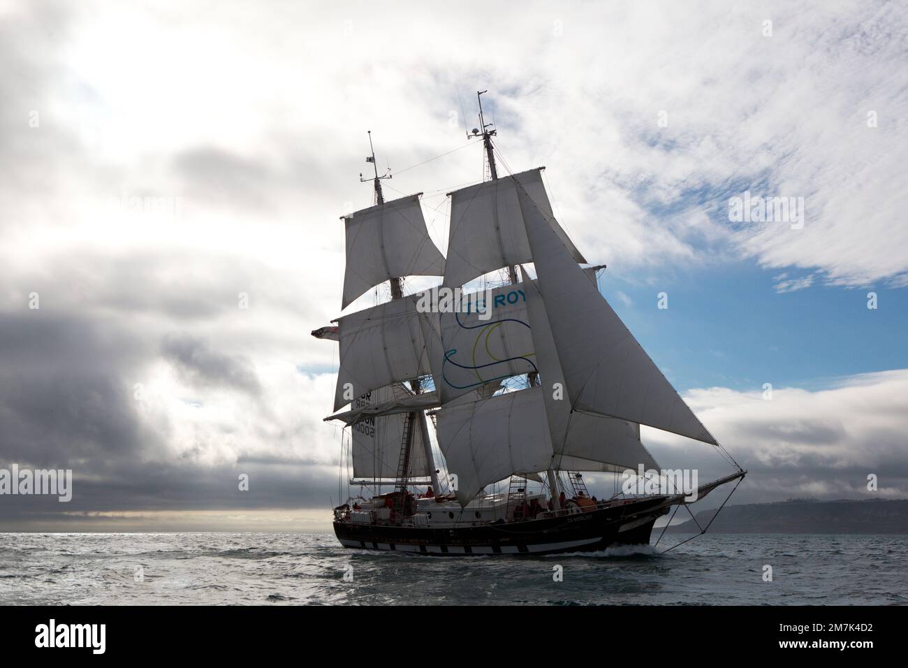British Sea Cadet brig Royalist, Weymouth bay Stock Photo - Alamy
