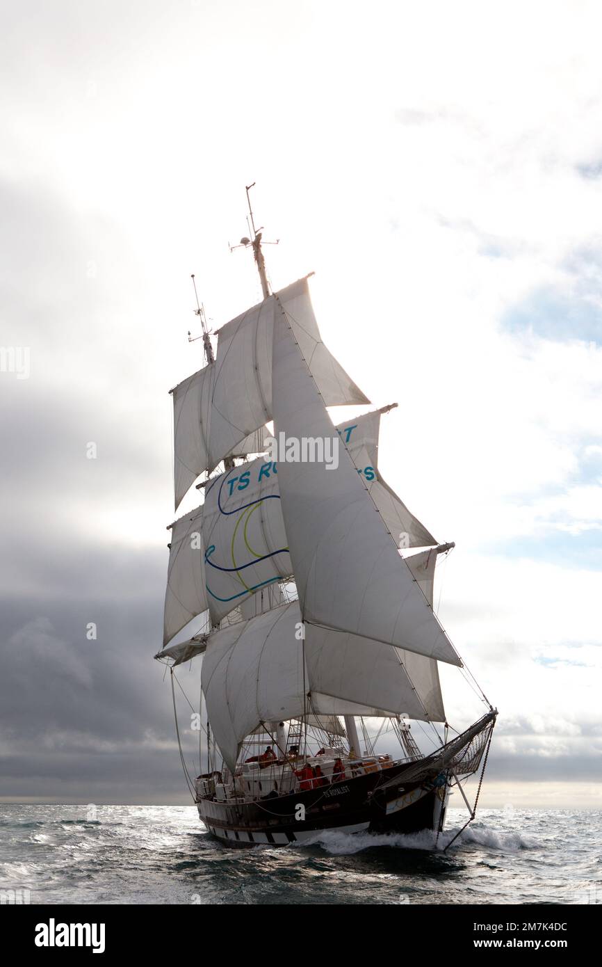 British Sea Cadet brig Royalist, Weymouth bay Stock Photo - Alamy