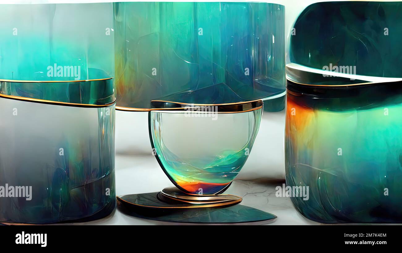 Modern art board like Crystal, beautiful reflection and refraction made ...