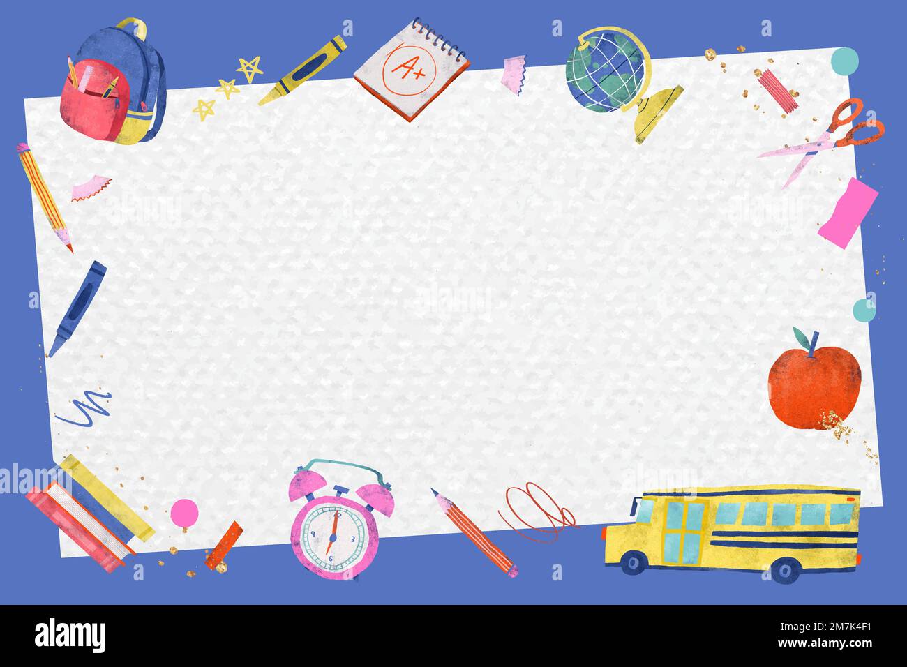 Blue back to school frame vector Stock Vector Image & Art - Alamy