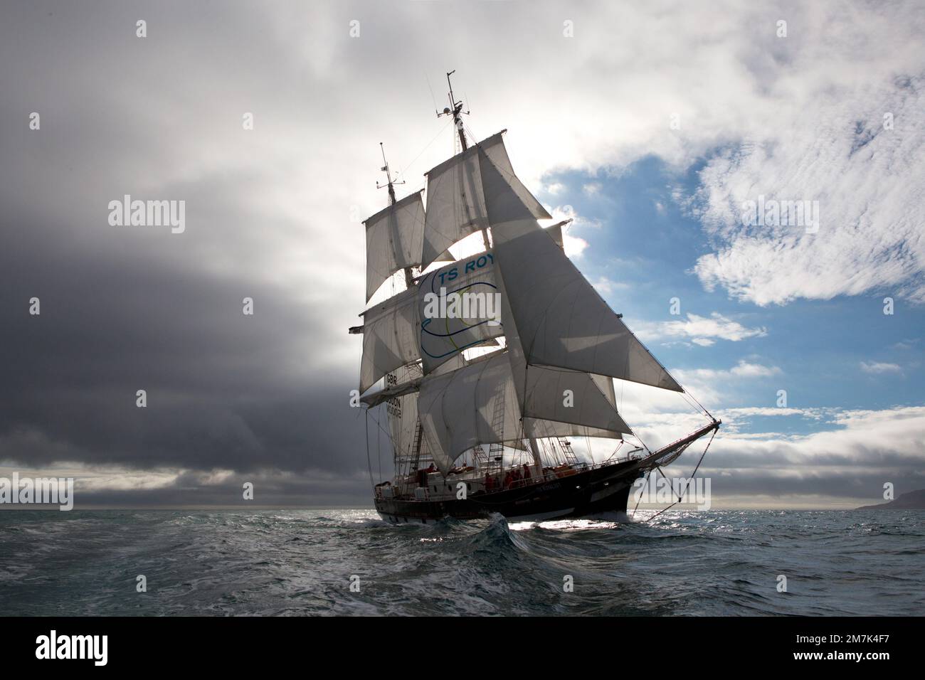 British Sea Cadet brig Royalist, Weymouth bay Stock Photo - Alamy