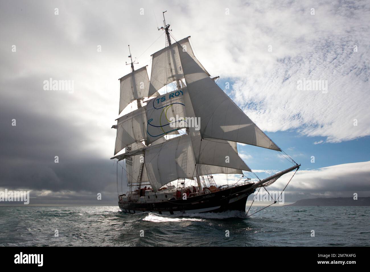 British Sea Cadet brig Royalist, Weymouth bay Stock Photo - Alamy